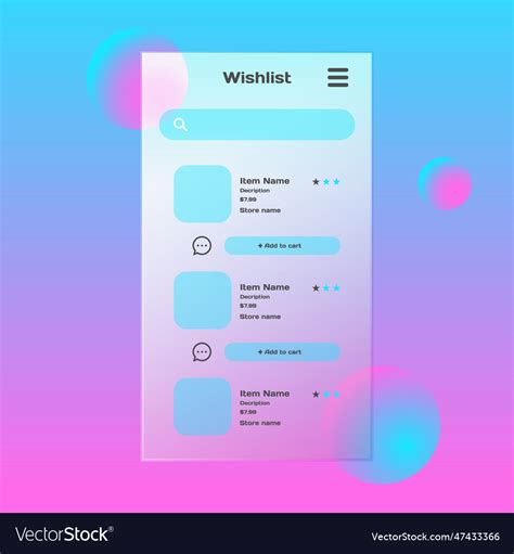 Gradient Glass Morphism App Mobile Template Vector Image