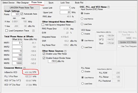 Lmx2594evm Pllatinum Simulation Tool Loop Filter Disign Clock And Timing Forum Clock