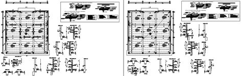 Steel Part Components And Raft Foundation Layout Plan Design In Autocad 2d Drawing Cad File