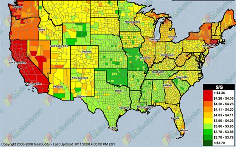 Map Of The Day Gas Prices Around The Country Laist