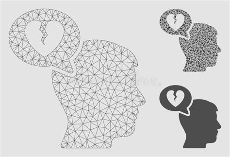 Divorce Thinking Man Vector Mesh 2d Model And Triangle Mosaic Icon Stock Vector Illustration