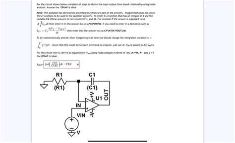 Solved For The Circuit Shown Below Complete All Steps To