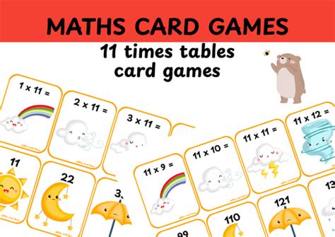 11 Times Table Fun Card Games Teaching Resources