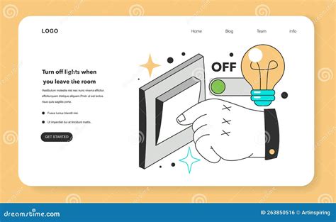 Turn Off Lights When You Leave The Room For Energy Efficiency At Home Stock Vector