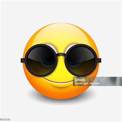 검은 색 선글라스 이모티콘 스마일벡터 일러스트 레이 션을 착용 귀여운 웃는 이모티콘 선글라스에 대한 스톡 벡터 아트 및 기타 이미지 선글라스 이모티콘 감정 Istock