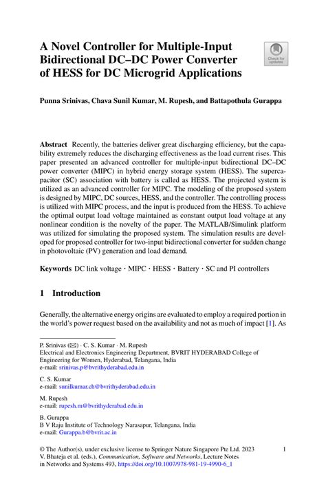 Pdf A Novel Controller For Multiple Input Bidirectional Dcdc Power