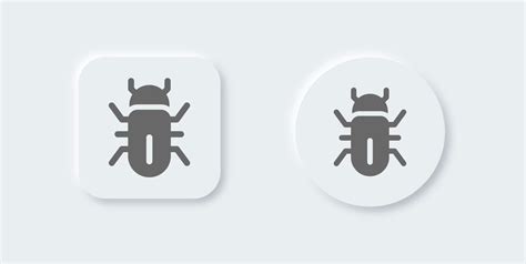 bug solid icon in neomorphic design style virus signs vector