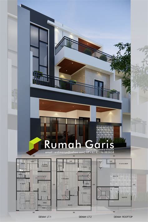 Rumah Tipe 36 Renovasi Jadi 3 Lantai Ukuran Kapling 8x12 M Fasade Rumah Minimalis Desain