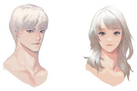 Safebooru 1boy 1girl Blue Eyes Blue Eyeshadow Closed Mouth Collarbone