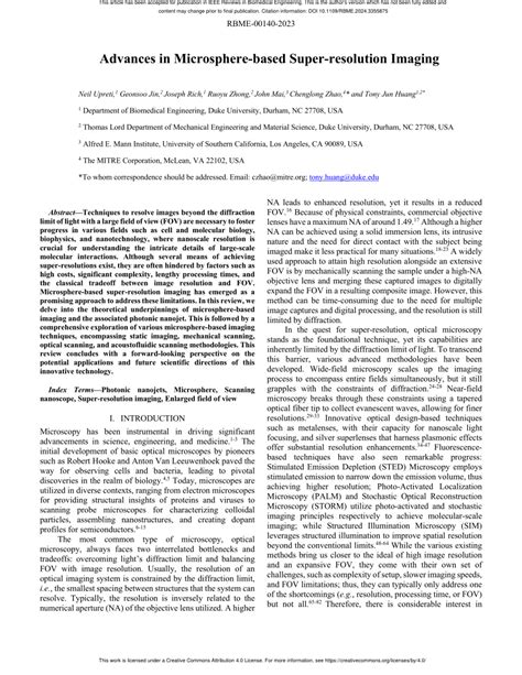 Pdf Advances In Microsphere Based Super Resolution Imaging