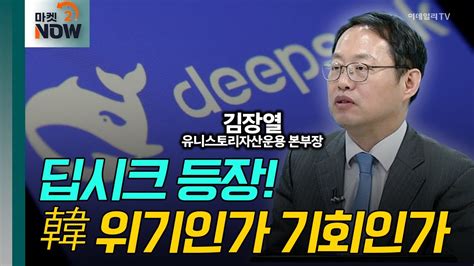 딥시크 등장 韓 위기인가 기회인가 김장열 유니스토리자산운용 본부장 대담한 대담 Market Now 2