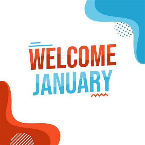 Premium Vector Hello January Poster Design