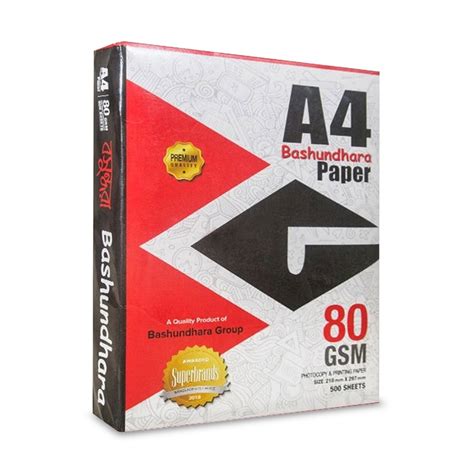 Bashundhara A4 Paper 80 Gsm 500 Sheets 45 Off