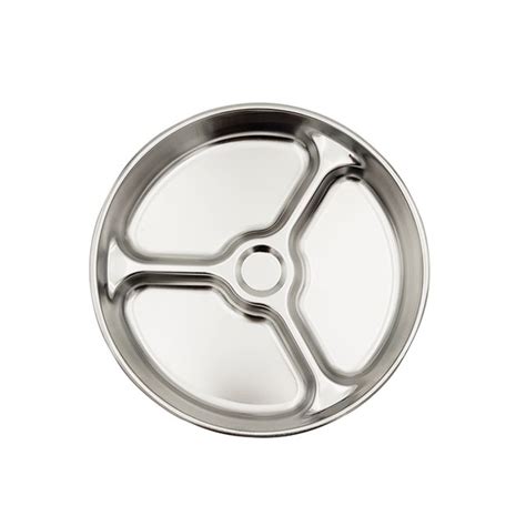 스텐 3구 원형 식판 접시 어린이집 학교 유치원 캠핑