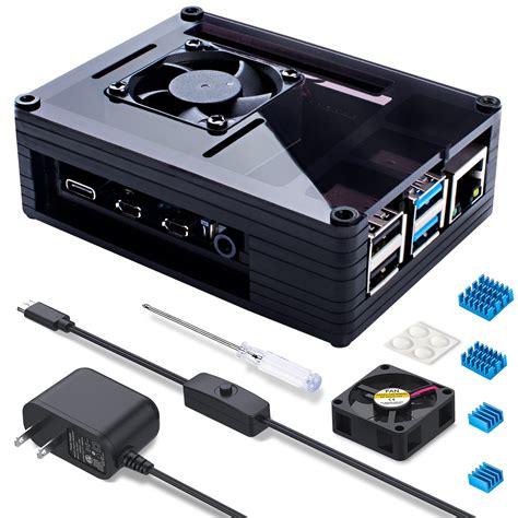 Buy Miuzei Raspberry Pi 4 B Case With Fan Cooling Pi 4b Case With 5v