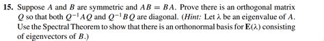 Solved Suppose A And B Are Symmetric And AB BA Prove Chegg