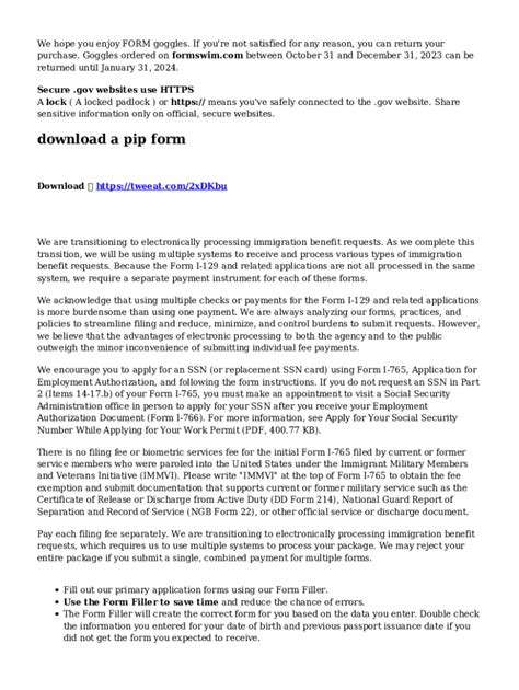 Fillable Online Download A Pip Form Fax Email Print Pdffiller