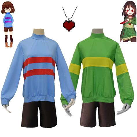 애니메이션 게임 언더 테일 프리스트 코스프레 의상 그린 긴 소매 스웨터 반바지 하트 목걸이 남성 여성 성인 카와이 할로윈 정장 Aliexpress