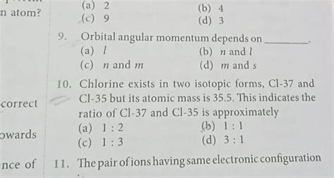 Chlorine Exists In Two Isotopic Forms Cl 37 And Cl 35 But Its Atomic Mas