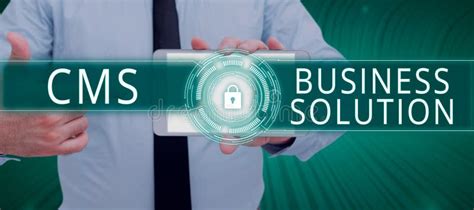 Text Showing Inspiration Cms Business Solution Word Written On Software Application Use To