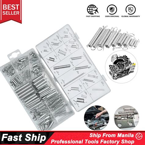200pcs Spring Assortment Set 20 Specifications Zinc Plated Compression And Extension Springs