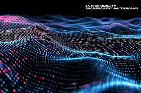 Premium Psd Waves In A Digital Binary Code Structure 3d Illustration