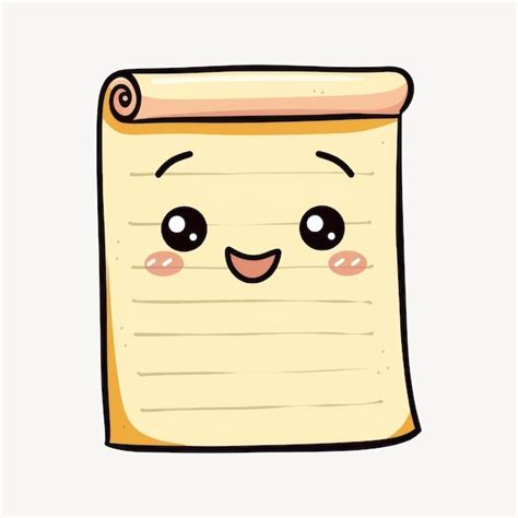 Cute Smiling Notepad Illustration Premium Ai Generated Vector