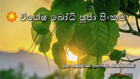 විශේෂ බෝධි පූජා පිංකම Youtube