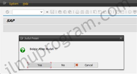FUNCTION MODULE POPUP TO CONFIRM ILMUPROGRAM