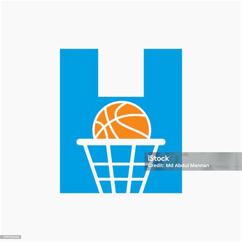 편지 H 농구 로고 개념입니다 바구니 공 Logotype 상징 벡터 템플릿 Championship에 대한 스톡 벡터 아트 및 기타 이미지 Championship 경기