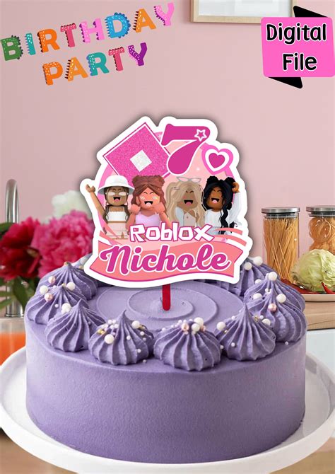 Roblox Cake Topper Roblox Birthday Cake Topper Roblox Girl Etsy