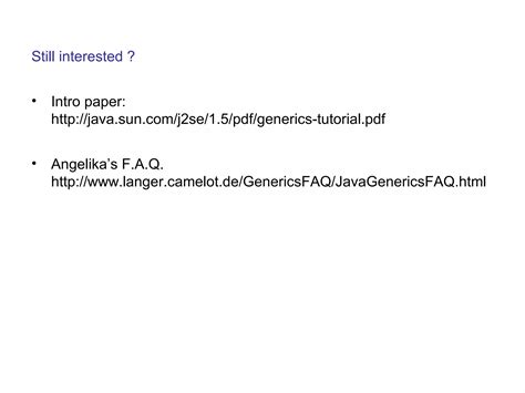 java generics for dummies ppt