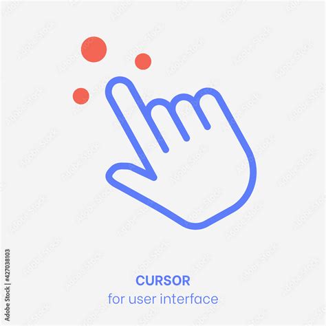 Cursor Vector Set Ui Element For Navigation Blue Computer Pointer With Red Shapes Ui Cursor