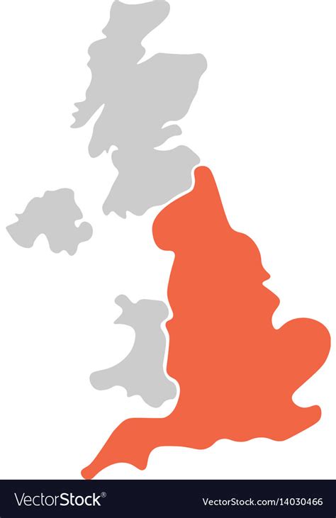 Simplified Hand Drawn Blank Map United Kingdom Vector Image