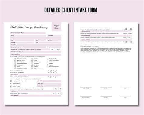 Editable Microblading Consent Form Consent And Release Form For Microblading Esthetician