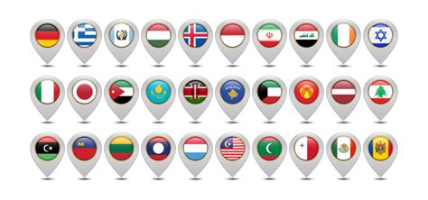 Map Marker Collection Of Pointer Or With Flags Template Vector Png