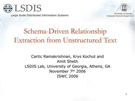 Ppt Schema Driven Relationship Extraction From Unstructured Text