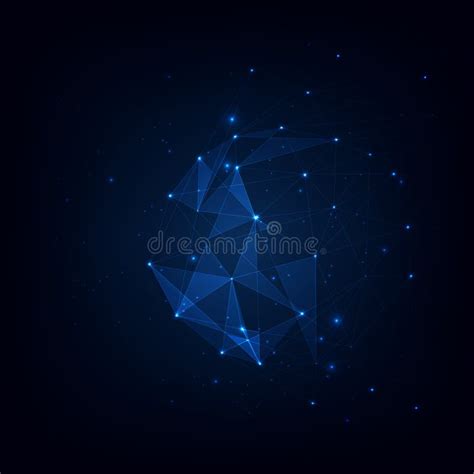 Connected Polygons Plexus Vector Background Digital Data Visualization Vector Illustration