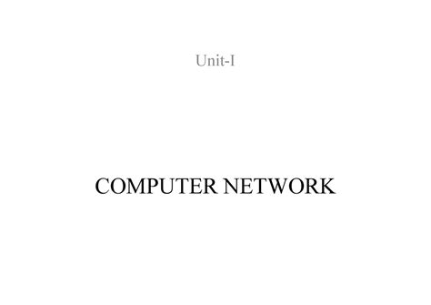 unit i cn computer network notes computer network unit i unit i network hardware network