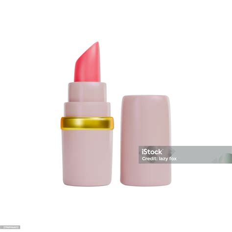 캡이 있는 고급스러운 립스틱의 렌더링 페이셜 화장품 고립 된 흰색 배경에 벡터 3d 그림 0명에 대한 스톡 벡터 아트 및 기타 이미지 Istock