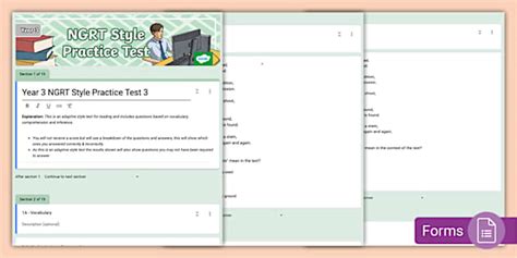 Year 3 Ngrt Style Practice Test 3
