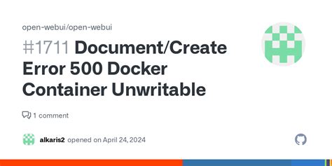 Documentcreate Error 500 Docker Container Unwritable · Issue 1711