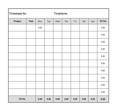 Free Printable Timesheet Templates Excel Pdf Word