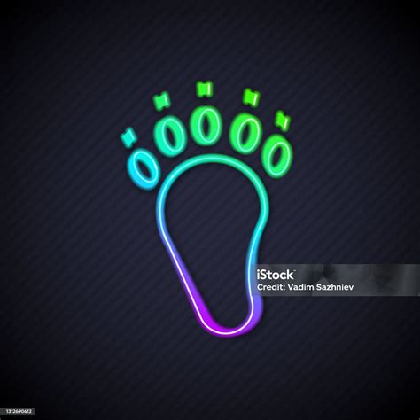 검은 색 배경에 격리 빛나는 네온 라인 곰 발 발자국 아이콘 벡터 갈고리 발톱에 대한 스톡 벡터 아트 및 기타 이미지 갈고리 발톱 개념 건강관리와 의술 Istock