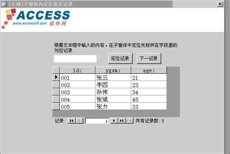 子窗体精确模糊定位记录【access软件网】