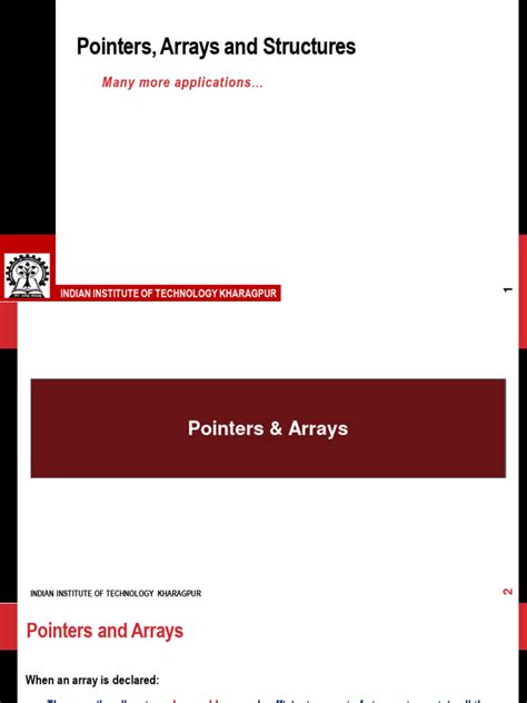 11 Pointers Arrays Structures Pdf Pointer Computer Programming