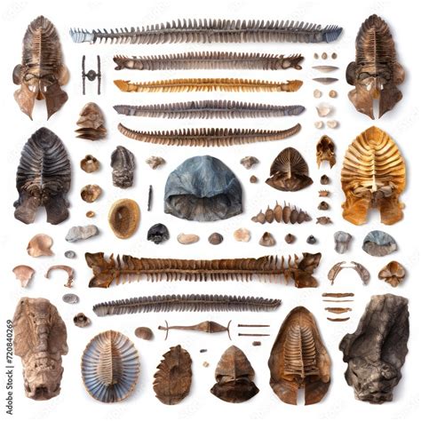 Fossils Set Archeologic Fossil Dig Collection Isolated Fossilized