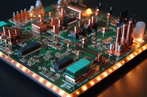 Premium Ai Image Circuit Board With Glowing Led Lights Created With Generative Ai