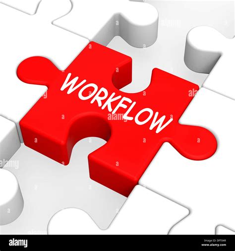 Workflow Puzzle Showing Process Flow Or Procedure Stock Photo Alamy