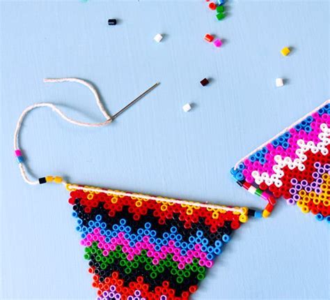 DIY Fuse Bead Bunting Craft Garland For Party Activities And Beyond Pyssla Beads Fuse Beads